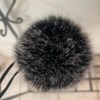 Fur Keychain, Fur Pom Pom Keychain, Black Keychain, Fox Fur Keychain ...