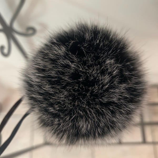 Fur Pom Pom, White Pom Pom, Fox Pom Pom, Fur Ball, Detachable Pom Pom ...