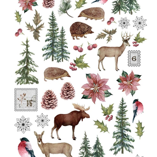 Printable | A4, 8.5x11 | Winter Theme | Forest Theme | Digital | Winter ...