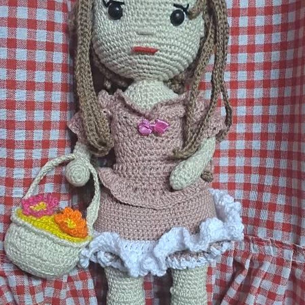 Clara Crochet Doll Pattern, Amigurumi Doll Pattern, Crochet Valentine ...