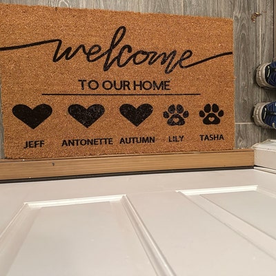 Modern Spring Flowers and Leaves Welcome Mat Durable - Etsy