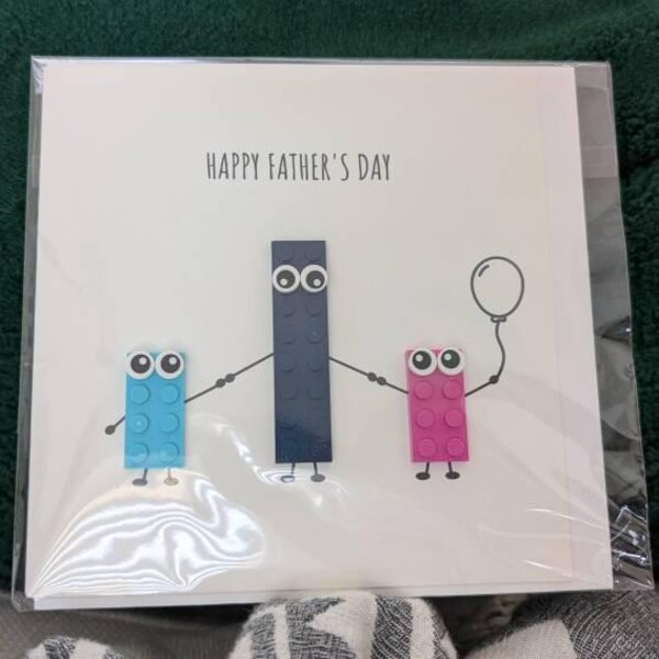 Father's Day Card Featuring Genuine LEGO Pieces, LEGO Card, Fathers Day ...