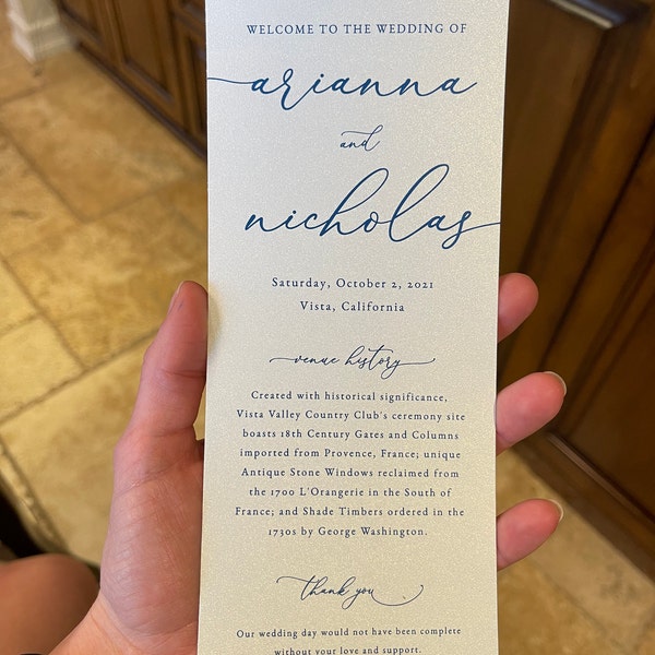 Classic Wedding Program Template, Elegant Wedding Program Printable ...