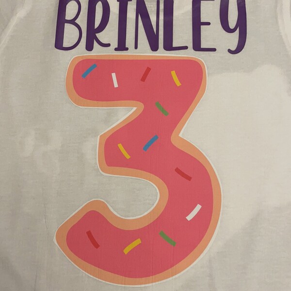 3rd Birtdhay Pink Donut Svg, Dxf, Eps, Png, Jpg, Number Three Pink ...