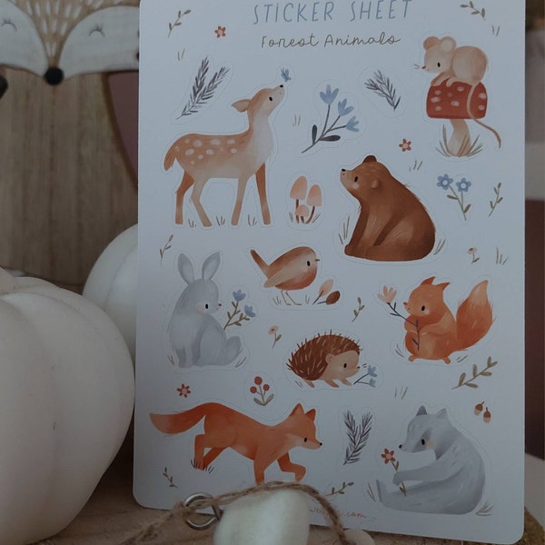 Sticker Sheet Woodland Animals | Planner Stickers | Sticker Children ...