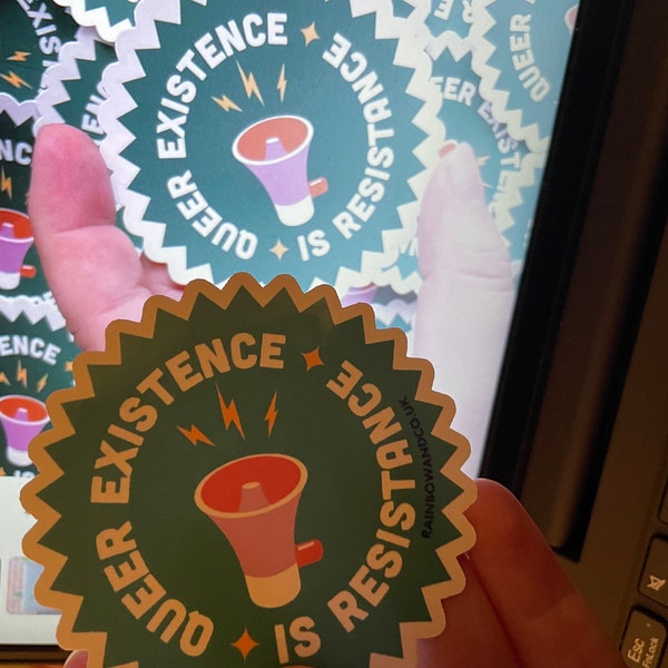 Queer Existence is Resistance Retro Pride Sticker - Etsy
