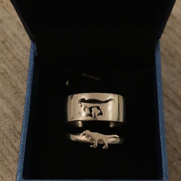 T-rex Dinosaur Promise Ring for Couples - Trex Jewelry, Matching His ...