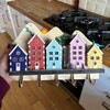 Wooden Key Holder 5 Colorful House Key Hooks Cute Color Wooden Houses 5 ...