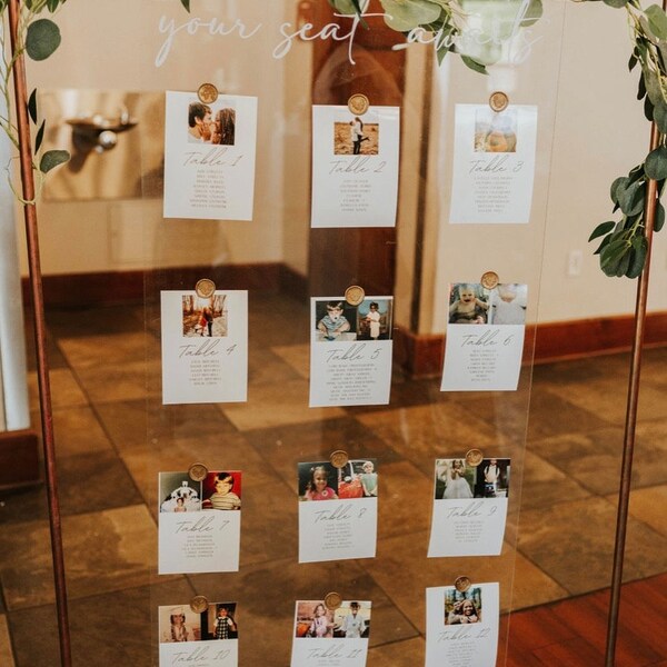 Wedding Photo Seating Chart Template - Digital Download, Instant ...