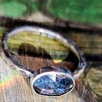 Statement Gemstone Ring for Women Artisan Ring Gothic Ring Oxidized ...