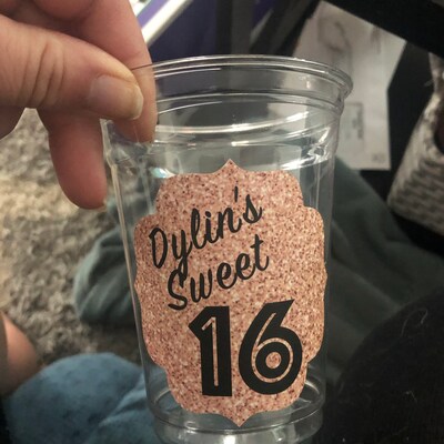 Sweet Sixteen Cups, Sweet 16 Cups, Sweet 16 Drinkware, Sweet 16 Favors ...