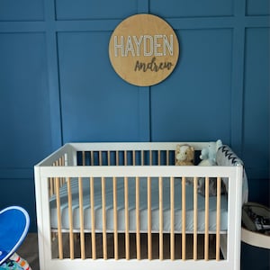 Nursery Name Sign, Above Crib Sign, Round Name Sign, Custom Name Sign ...