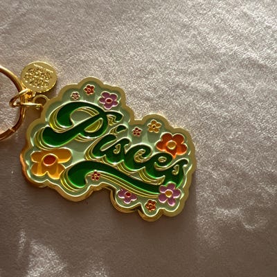 Pisces Zodiac Keychain - Etsy