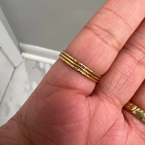 14k Gold Filled Thin Round Gold Stackable Ring Stacking | Etsy