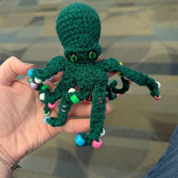 Beaded Fidget Octopus Crochet Pattern | Crochet Fidget Toy | Fidget ...