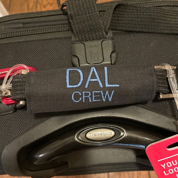 Personalized Luggage Handle Wrap: Stitched Custom Crew Tag - Etsy