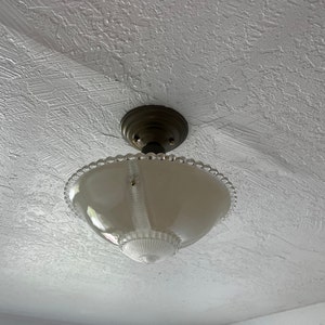 LOOK!!! NEW Antique Brass 3-chain Light Fixture -vintage Art Deco Shade ...