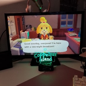 Custom Animal Crossing Island Sign Name LED Lamp Night Light Leaf Bells ...