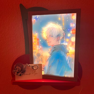 JJK Gojo Anime Light Frame Box Painting Decor - Etsy