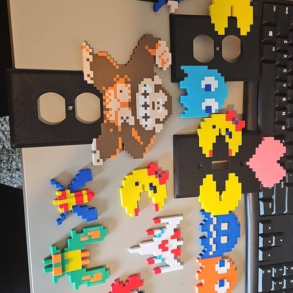 3D Printed Retro Arcade Game Characters Wall Decor, Decoration - Etsy