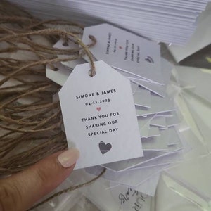 Personalised Gift Tags Kraft Brown or White Tags Wedding Favour Tags ...
