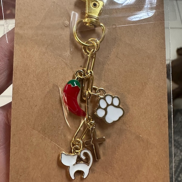 Custom Charm Keychain Purse Chain Purse Accessory Bag Accessory Gold ...