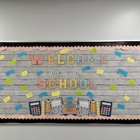 Welcome Back to School Bulletin Board Kit Retro Rainbow Classroom Decor ...