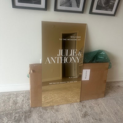 Gold Mirror Acrylic Wedding Welcome Sign Wedding Reception Sign Welcome ...