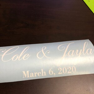 Wedding Couple First Names Decal Name and Name Decal Couple Name & Name ...