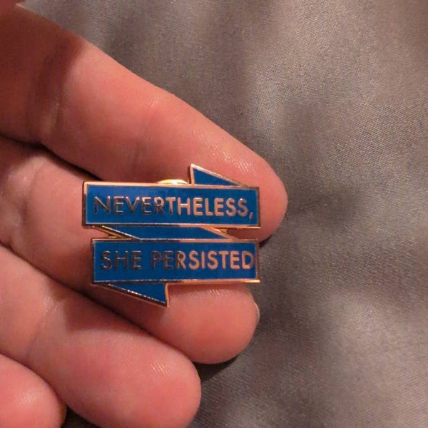 Nevertheless, She Persisted Feminist Pin, Elizabeth Warren Enamel Pin ...