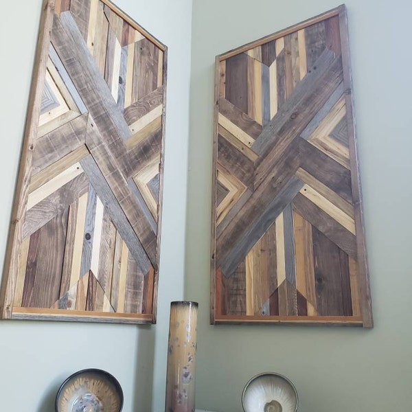 Reclaimed Wood Staggered Wall Hanging. Reclaimed Wood Wall Decor. Wall ...