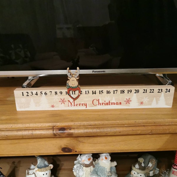 Christmas Santa Slider Advent Countdown, Festive Table Decoration ...