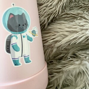 Cat Space Sticker, Vinyl Stickers, Laptop Decal, Cat Gift for Her, Cute ...