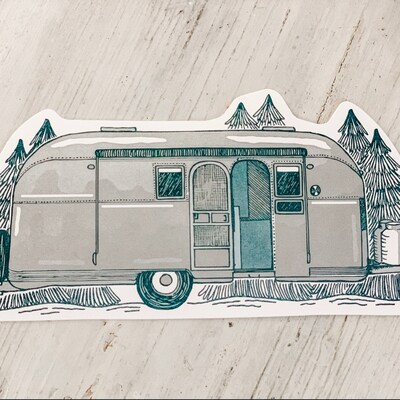 Vintage Camper Postcard, Camping Postcard, Camper Postcard, Die Cut ...