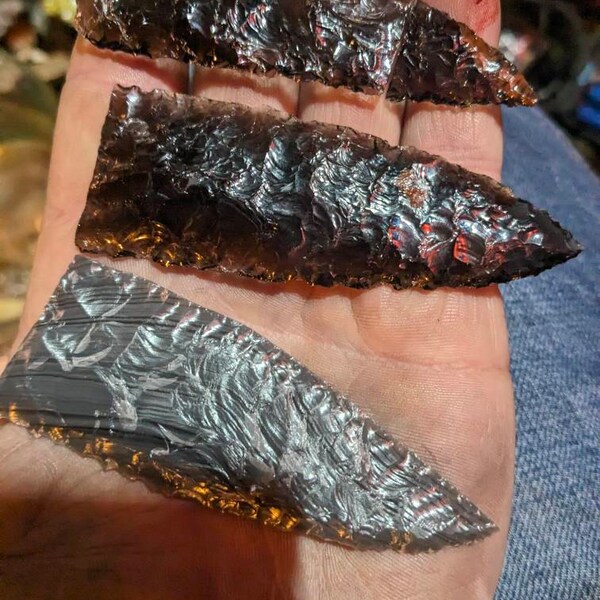 Flint Knapped Knife Obsidian - Etsy