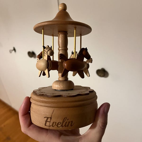Personalized Music Box, Wooden Music Box, Engraved Name Music Box, Baby ...