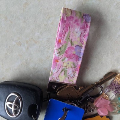 Mini Key Fobs, Upcycled Fabric Keyring Key Chain, Cotton Wristlet ...