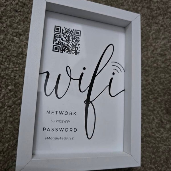 Personalised Wifi Sign Print | QR Code Scanner | 9 Designs | Guest Wifi ...