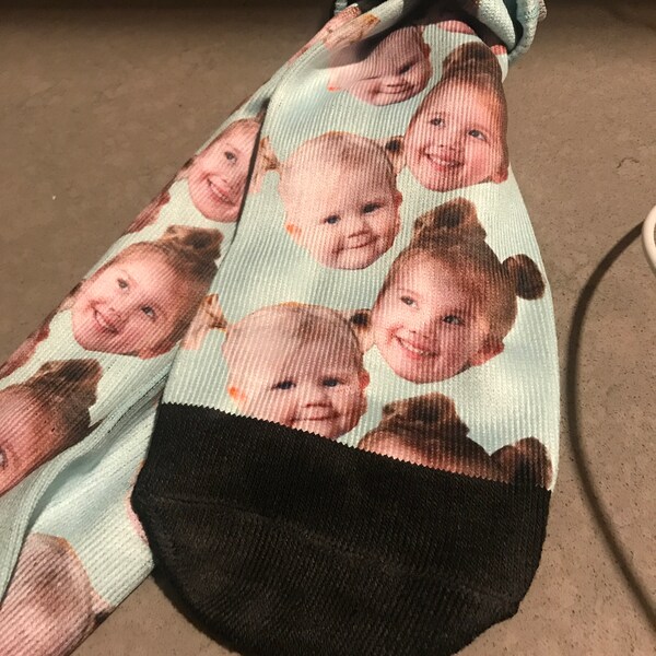 Custom Two Faces on Socks, Personalized Photo Gift Couple Kids Wedding ...