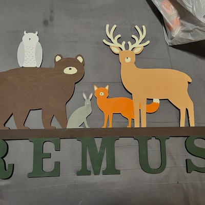 Woodland Animals Decor Sign, Custom Animal Name Sign, Kids Room Decor ...