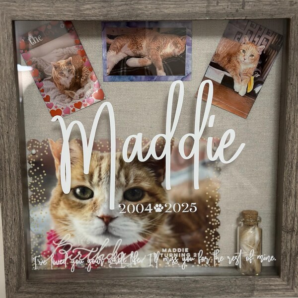 Personalized Pet - Dog/cat Memories Memorial Keepsake Shadowbox With ...