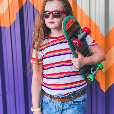 Max Stranger Things Striped Girl's T-shirt Mad Max Youth Costume Outfit ...