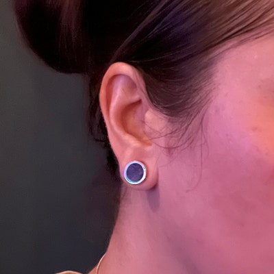 Silver and Crushed Turquoise Plugs Gauges Large Plugs Size - Etsy