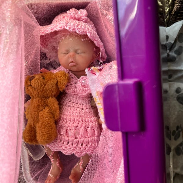 Mini Silicone Baby Doll 11 Inch Baby Girl Eyes Open, Full Body Silicone ...