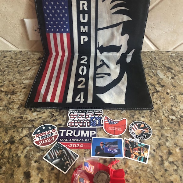 Trump Fight Garden Flag | Stand With Trump 2024 | Heavy Duty Burlap ...