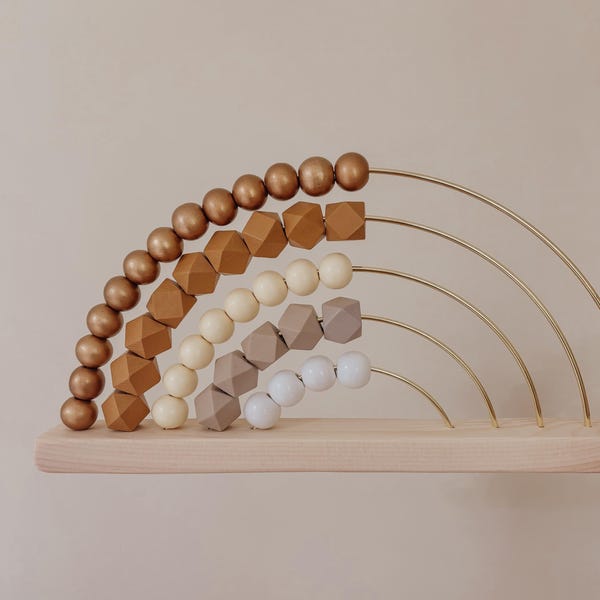 4 Ring-personalized Rainbow Abacus, Nursery Decor Bohemian, Abacus ...