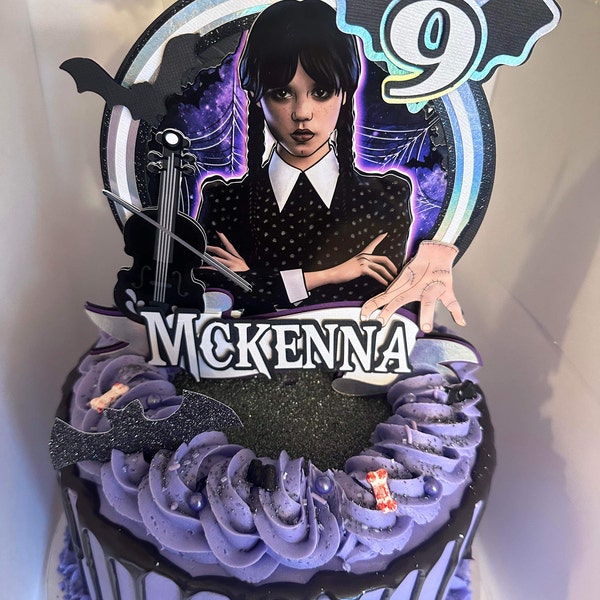 Merlina, Wednesday Cake Topper, Merlina Cake Topper, Merlina Party ...