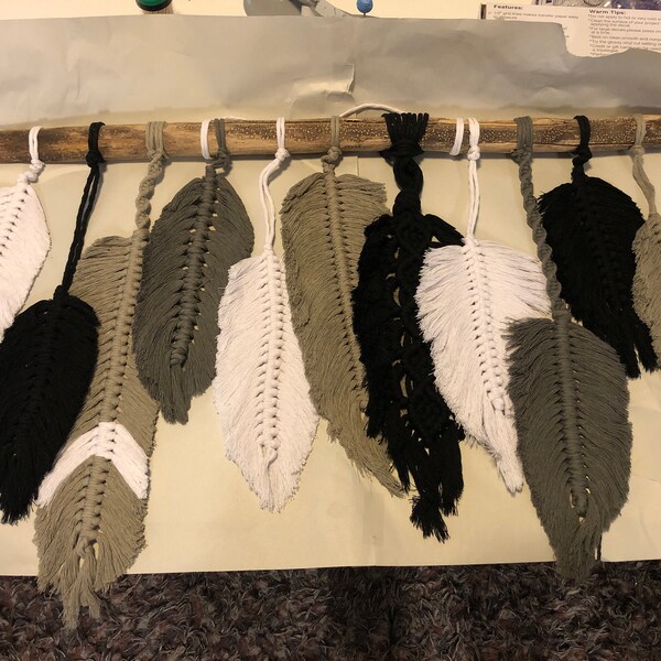 The Jayme Macrame Feathers - Etsy