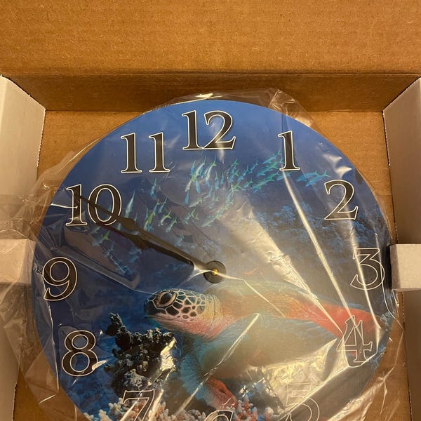 10.5" UNDER THE SEA Clock - Living Room Clock - Large 10.5" Wall Clock ...