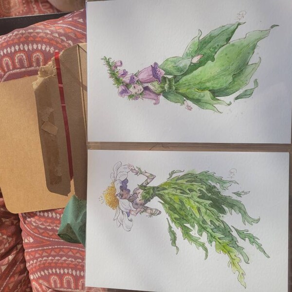 Morning Glory Flower Fae Art Print Fairy Art Illustration September ...